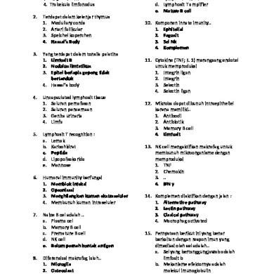 Soal Imunologi 2011 FK UMI [PDF] | Documents Community Sharing