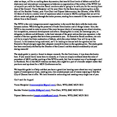 WTO Study Guide- SMC MUN 2011.docx [PDF] | Documents Community Sharing