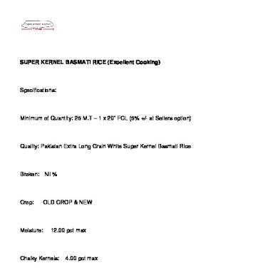 Rice Types & Specs [PDF] | Documents Community Sharing