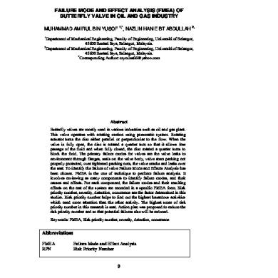 Butterfly Valve FMEA [PDF] | Documents Community Sharing