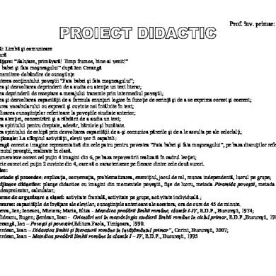 Proiect Romana [PDF] | Documents Community Sharing