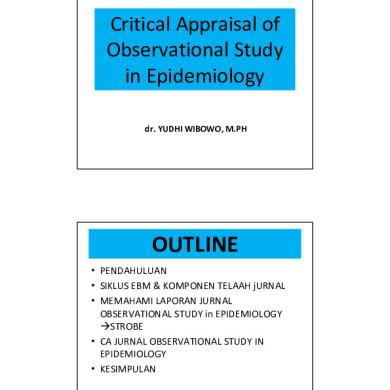 Critical Appraisal of Epidemiological Study.pdf [PDF] | Documents Community Sharing